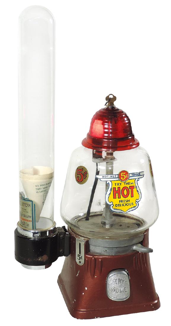 Coin-operated hot nut machine, Silver King 5 Cent