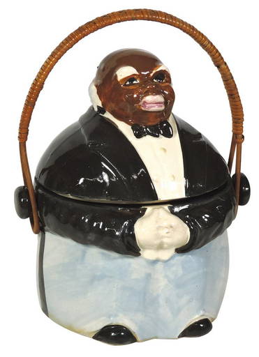 Black Americana Cookie Jar, Japan "butler", Ceramic