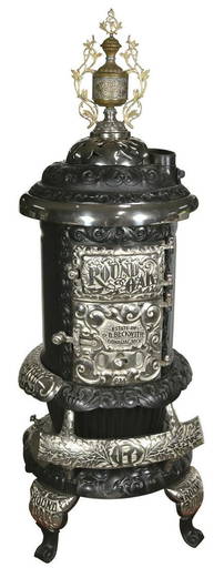 Parlor Stove, Beckwith Round Oak Model E 14, Cast Iron