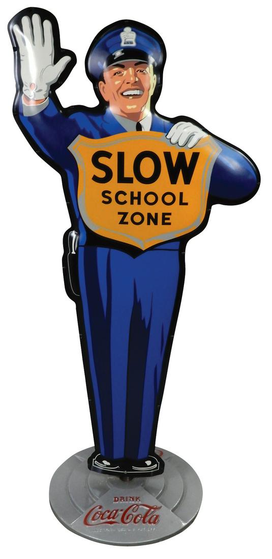 Coca-Cola Policeman "School Zone" sign, DSM on cast - Nov 02, 2019 ...