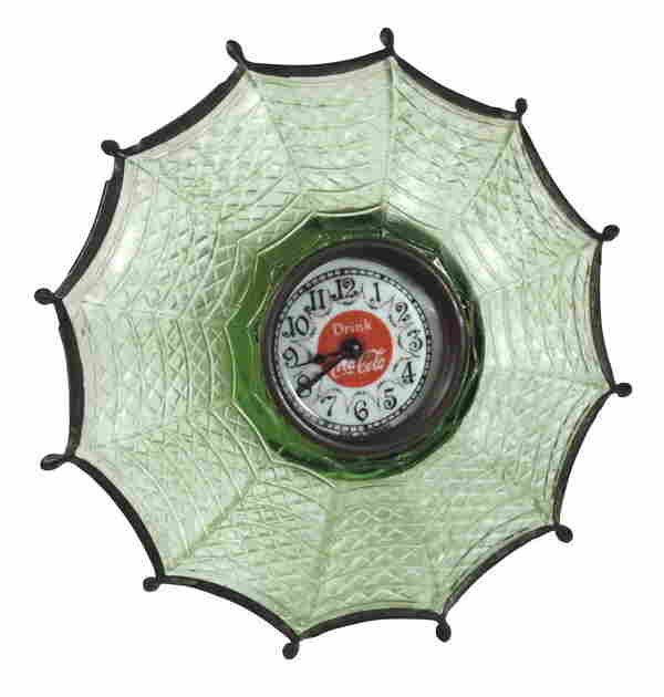 Coca-Cola umbrella clock, green pressed glass w/metal - Nov 02, 2019 ...
