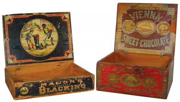 Wooden Advertising Boxes (3), Mason's Blacking, T