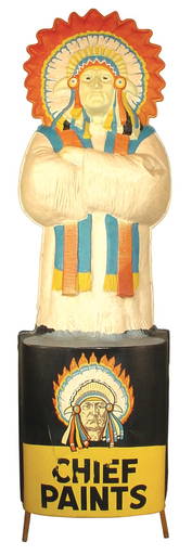 Chief Paints Store Display Figure, Light Up Molde