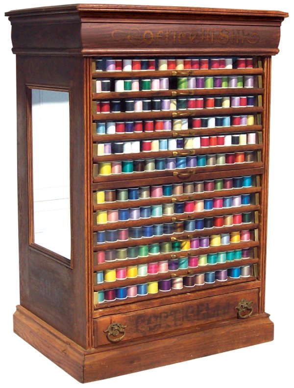 0250: Spool cabinet, Corticelli Silk, Corticelli on top