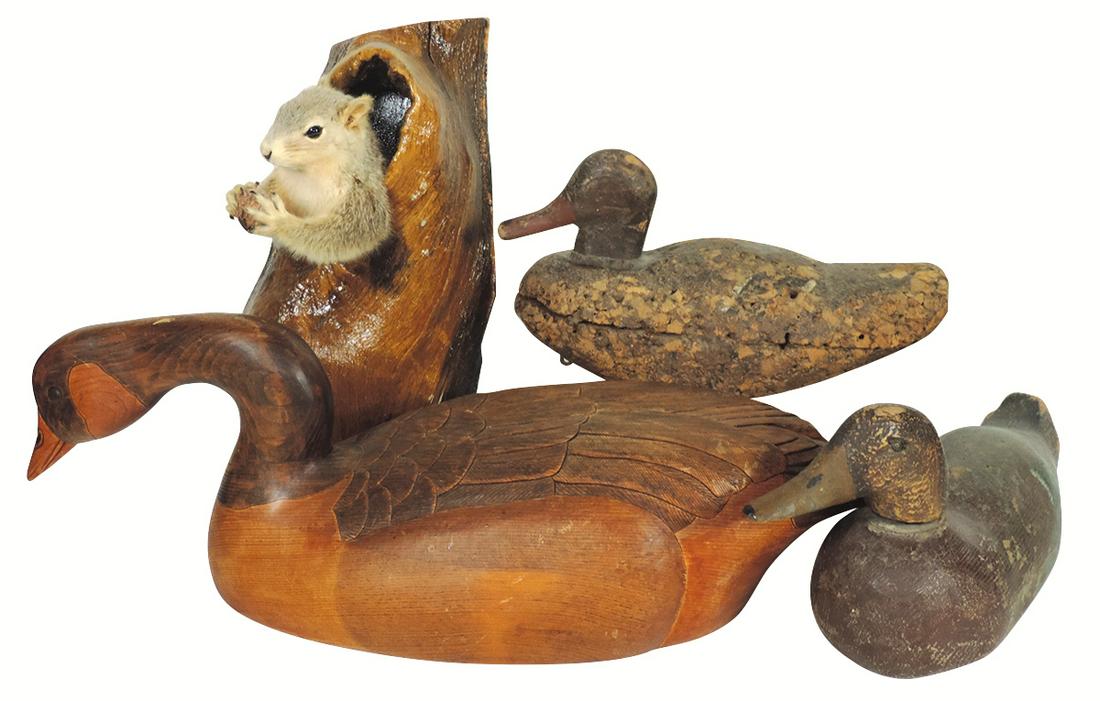 Decoys & Squirrel Taxidermy (4), artist signed carved - Jul 24, 2020 ...