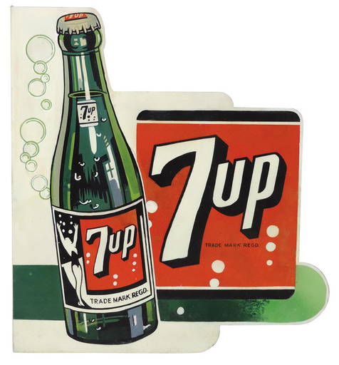 Soda Fountain 7up Flange Sign, 1950 - Jul 25, 2020 | Rich Penn Auctions ...
