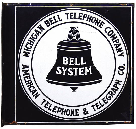 Telephone Sign, Michigan Bell Telephone Co. Dsp Flange,