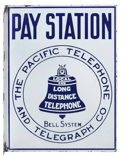 Telephone Sign, The Pacific Telephone & Telegraph Co.,