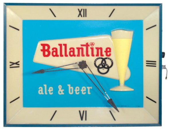 0034: Breweriana, Ballantine Ale & Beer light-up clock,