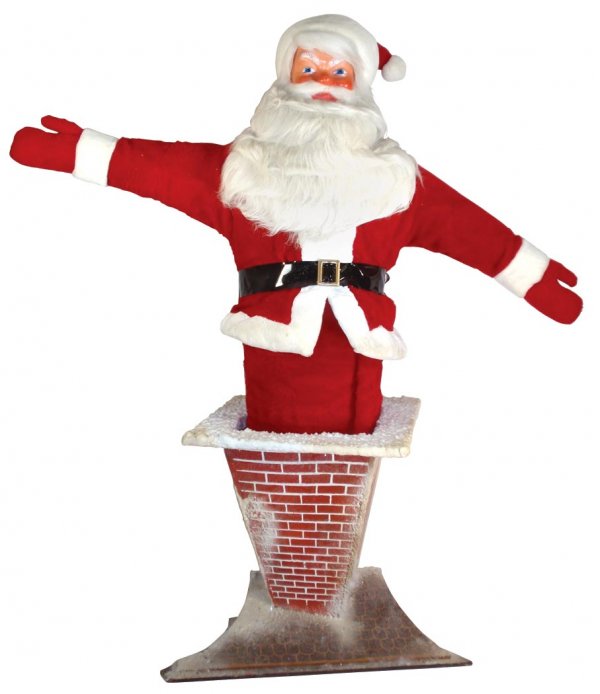 0062: Animated store window display, Santa in Chimney,
