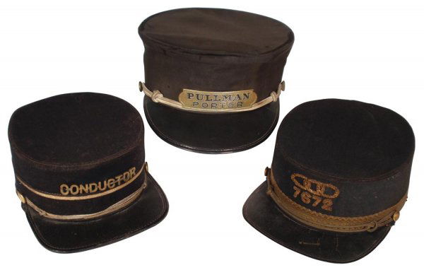 0236: Railroad & Odd Fellows hats (3), Pullman Porter