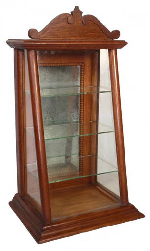 Zeno Chewing Gum Display Case, Oak Slant Front Co