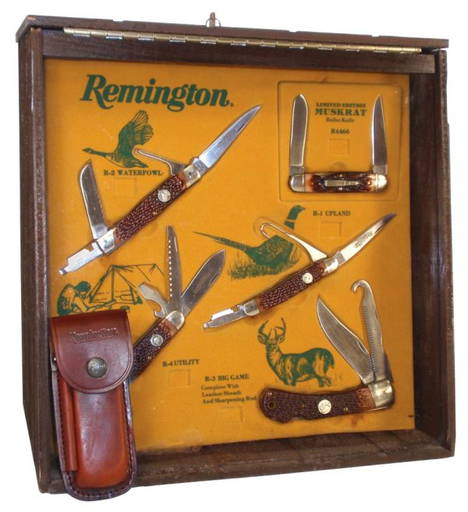 Remington Knife Counter Display Case W/slant Fron