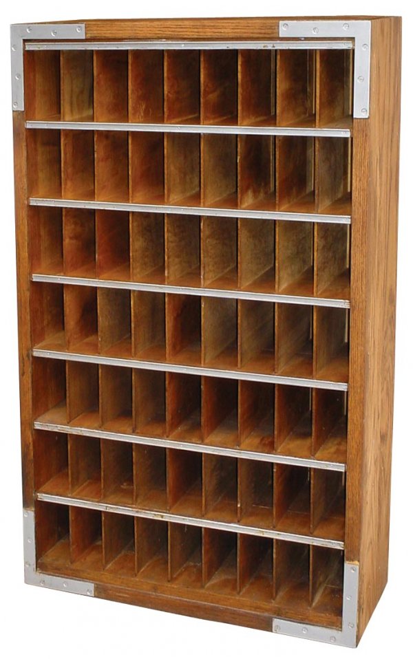 0742: Post office mail sorter, oak w/dovetailed corners