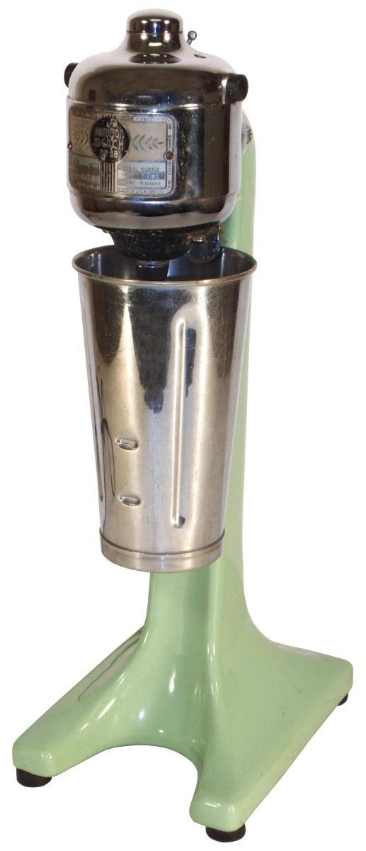 0768: Hamilton Beach malt machine, No. 18, Jadite green