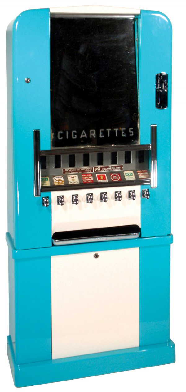 0534: Coin-operated cigarette machine, c.1950's 20 cent
