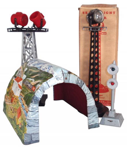 Toy Train Accessories (4), All Marx, Searchlight