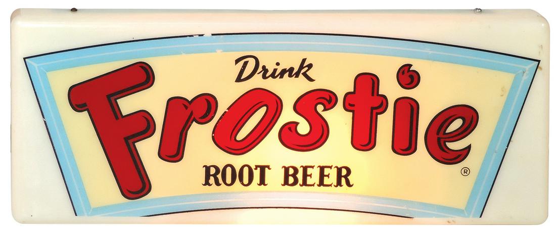 Soda Fountain Sign, "drink Frostie Root Beer", Metal