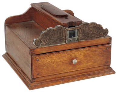 Barbershop Cash Register, Monitor Token Operated Oak