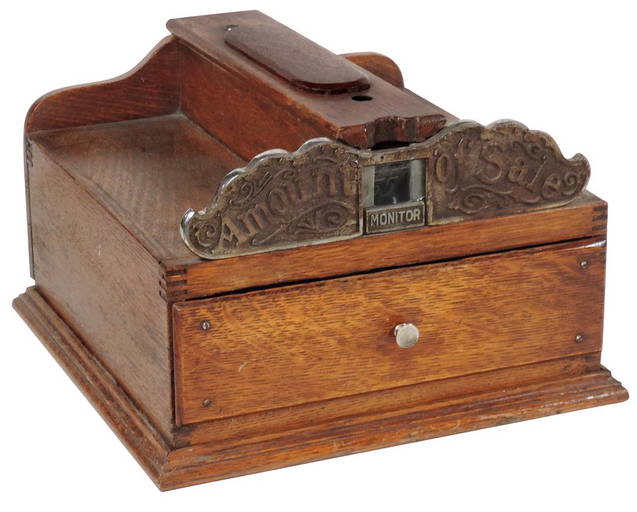 Barbershop Cash Register, Monitor Token Operated Oak