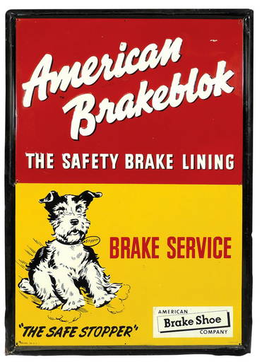 Automobilia Sign, American Brakeblok, Self Framed Litho