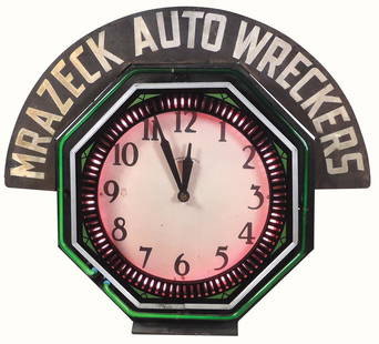 Cleveland Neon Clock W/"say Pepsi Please!" Marquee