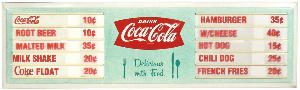 Coca Cola Menu Board Clock
