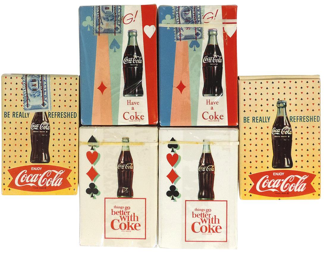 Coca Cola Playing Card Decks (6), All 1960s, 5 Sealed