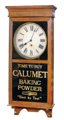 Country Store Wall Clock, "Calumet Baking Powder" oak (#0276) on Nov 13 ...
