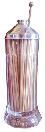 Soda Fountain Sani Straw Dispenser, Glass & Aluminum,