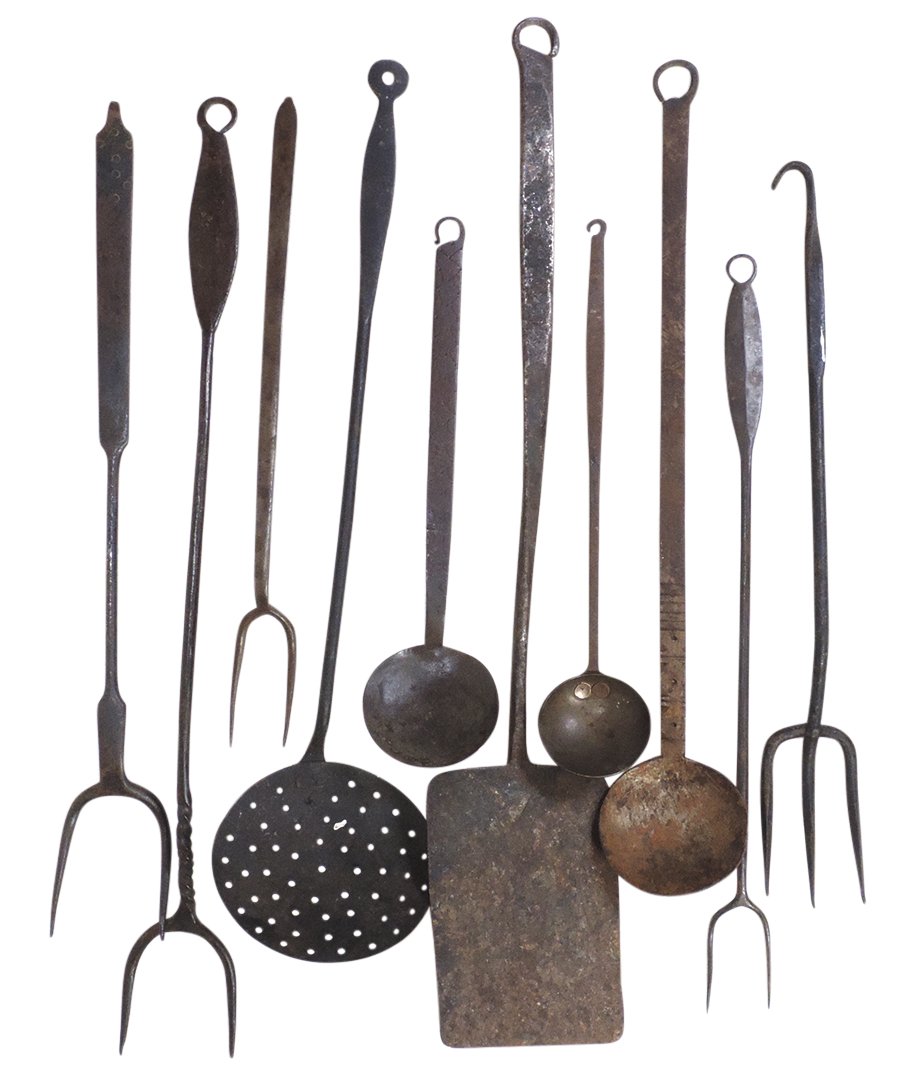 Western Iron Chuck Wagon Cooking Tools (10), All Hand W