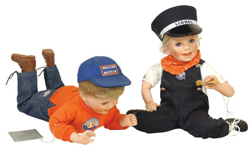 Railroad Dolls (2), Lionel Train Porcelain Dolls W/lionel Branded ...