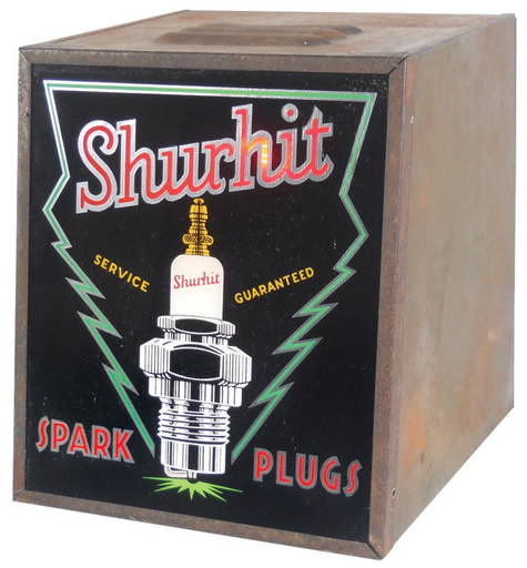 Shurhit Spark Plugs Light Up Cabinet, Metal Case W