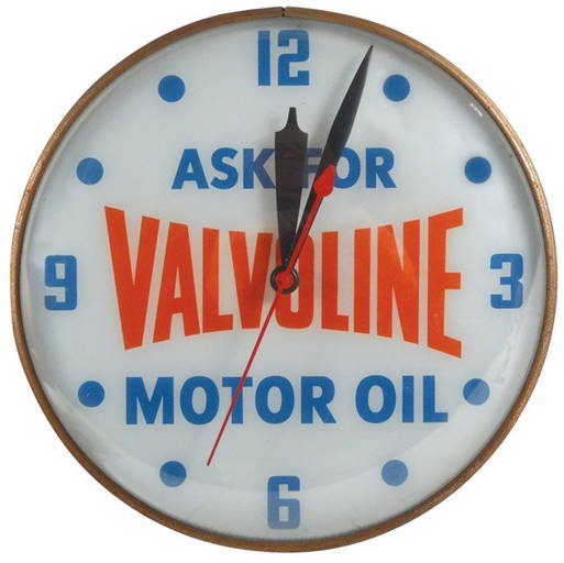 Valvoline Motor Oil Light Up Clock, Mfgd By Pam Cl