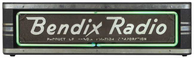 445: Bendix Radio neon counter sign, mfgd by Neon Produ