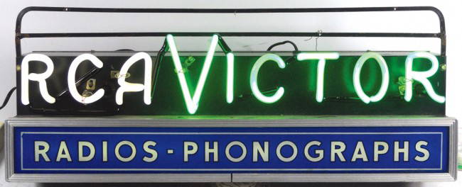 Rca Victor Radios & Phonographs Neon Sign, Mfgd By