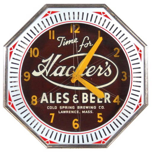 Hacker's Ales & Beer neon motion clock, mfgd by Ne - May 06, 2011 ...
