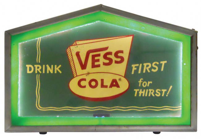 Vess Cola Neon Counter Sign, Vg Working Cond, 9.5