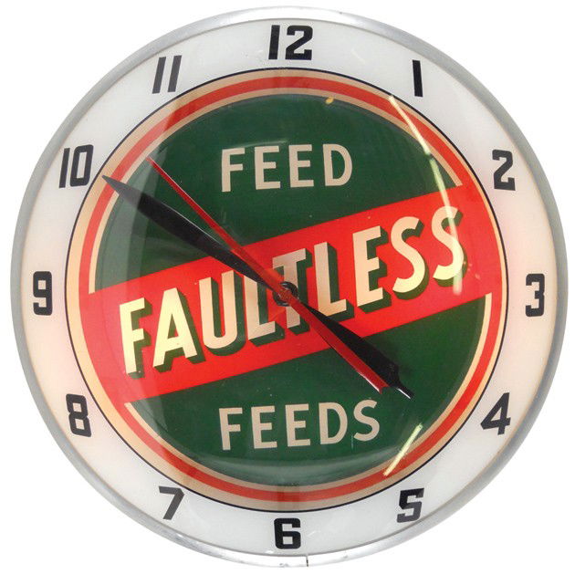 1438: Feed Faultless Feeds double-bubble light-up clock