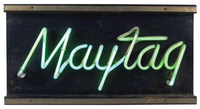 1448: Maytag neon counter sign, VG working cond, 12"H x
