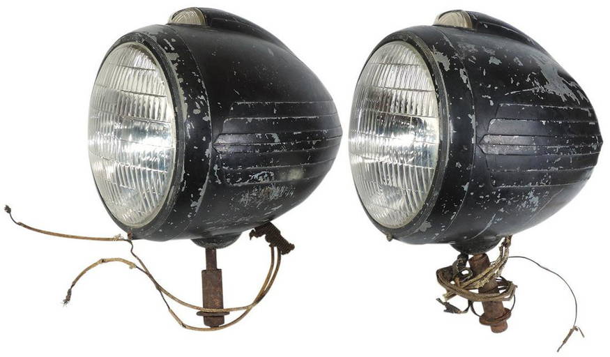 Headlights (2), Electroline 2200, Very Rare, in cast Art Deco Torpedo ...