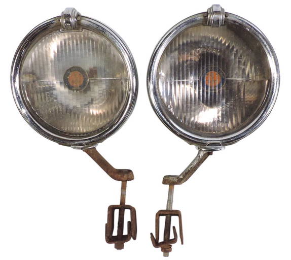 Headlights (2), Trippe Speedlight, Trippe Mfg. Co.-Chicago, "Trippe ...
