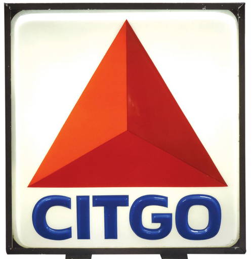 Sign, CITGO, lighted single-sided molded Plexiglas in aluminum frame ...