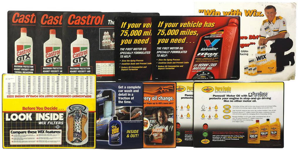 Automotive Parts Counter Mats (11), Pennzoil, Castrol, Fram, Valvoline ...