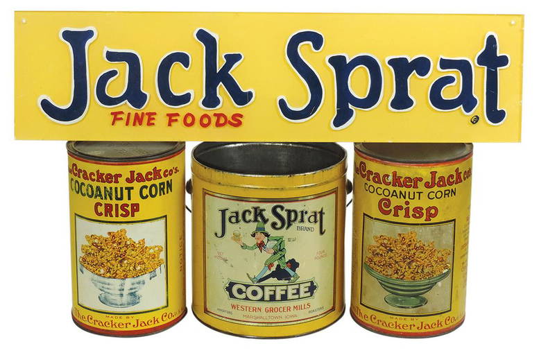 Country Store Jack Sprat & Cracker Jack Advertising (4), 2 Cracker Jack ...