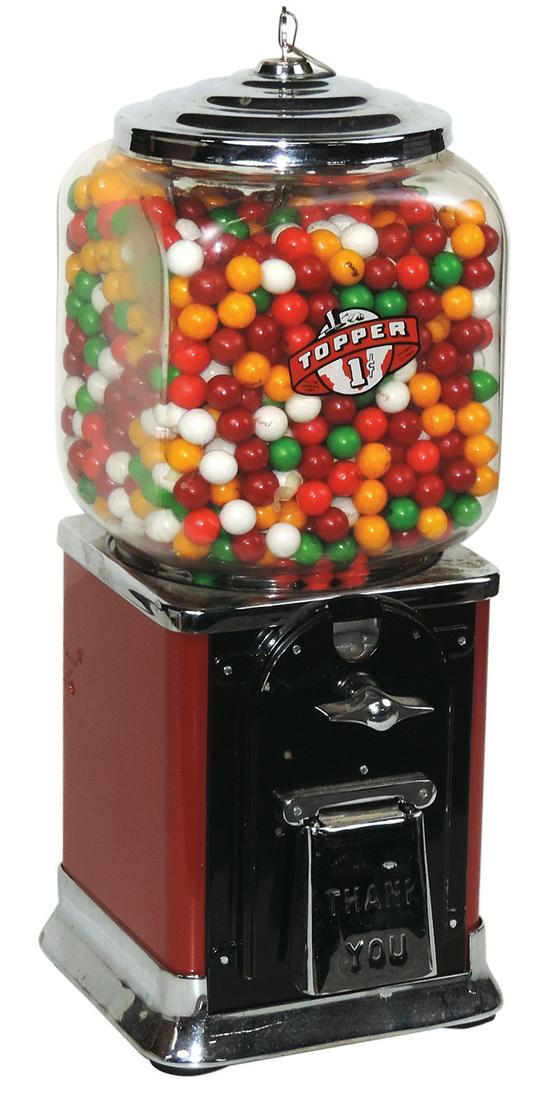 Coin-Operated 1 Cent Gumball Vendor, Topper, mfgd by Victor Vending ...