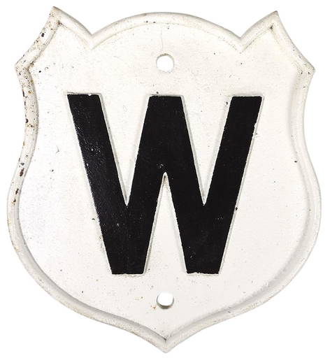 Railroad Whistle Sign, Cast Iron Shield Shape W/large W In Relief, For ...