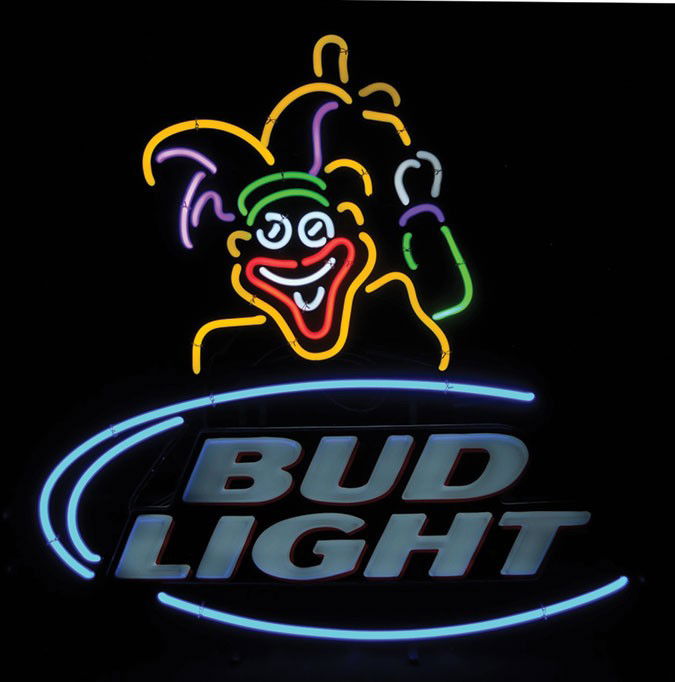 Neon sign, Bud Light w/Jester logo, 6-color, purple/yel - Nov 5, 2011 ...