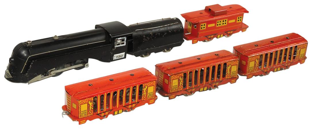 Toy Electric Circus Train (6), Hoge Litho On Tin Cars W/animals, #750 ...