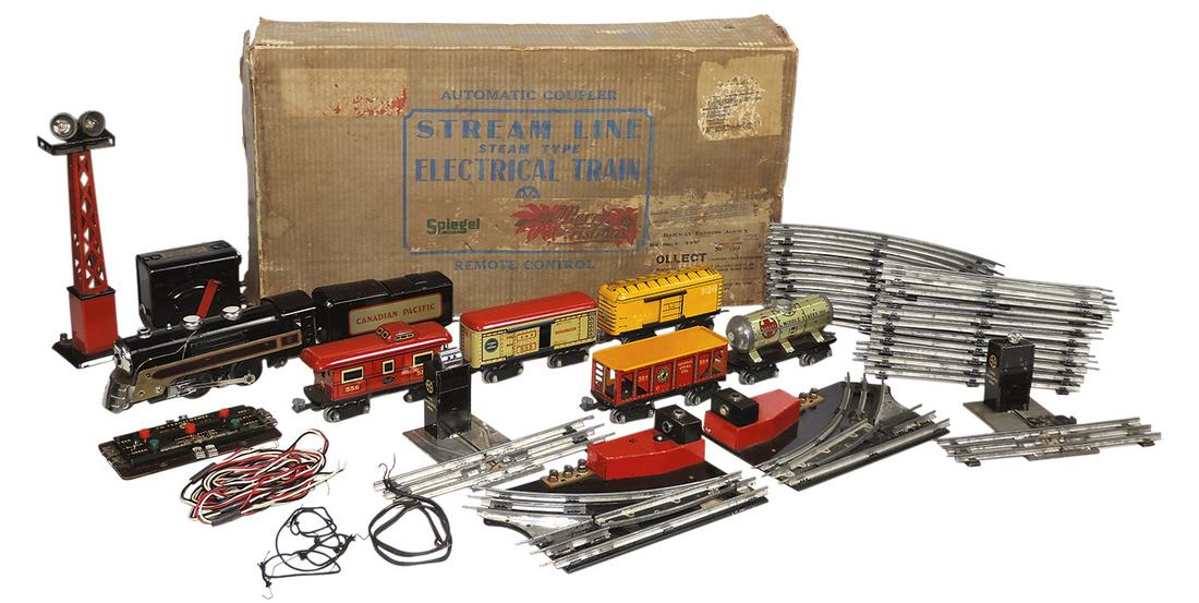 Toy Stream Line Boxed Electric Train Set, Marx #15450 W/loco, Tender, 5 ...